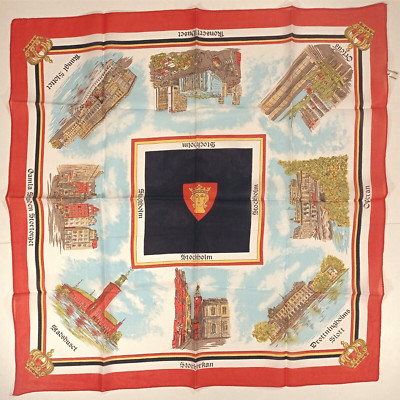 Scarf Sweden Stolholm / 27" / Advertising / Travel Scarf / Historical ...