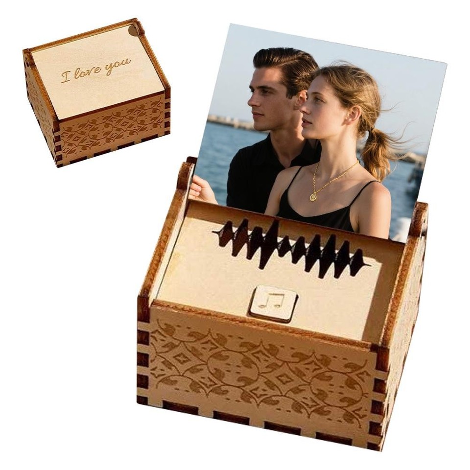 Personalized Digital Music Box – Custom Wooden Photo Music Box with ...