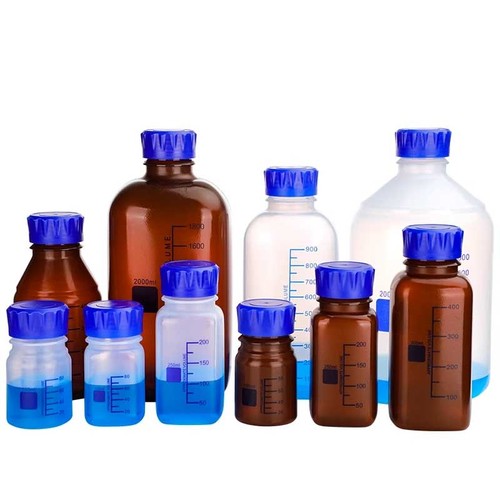 100ml-2000ml Plastic Reagent Bottles GL45 Cover Lab Supply Round ...