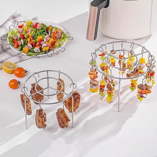 Air Fryer Stainless Steel Grill Vertical Skewer Hanging Oven Kebab Rack ...