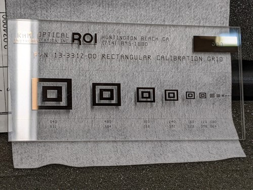RAM Optical ROI Rectangular Calibration Grid 13-3312-00 w/ Cert, S/N ...