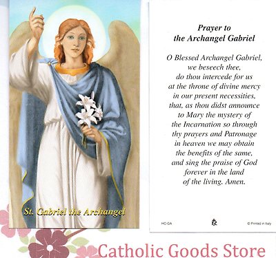 Prayer to the Archangel Gabriel - Paperstock Holy Card | eBay