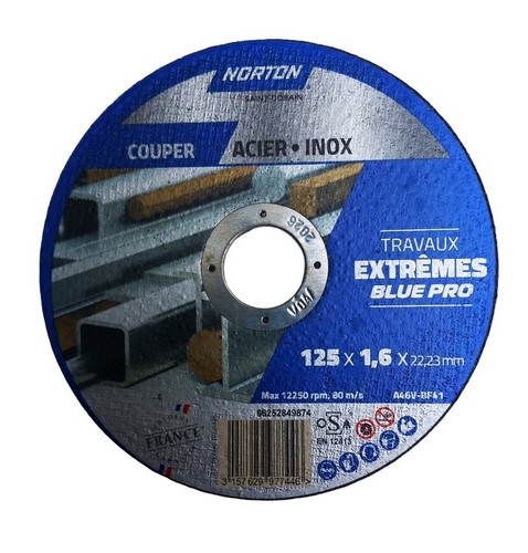 NORTON DISQUE MEULEUSE 125mm x 1,6mm ACIER INOX TRAVAUX EXTRÊMES | eBay