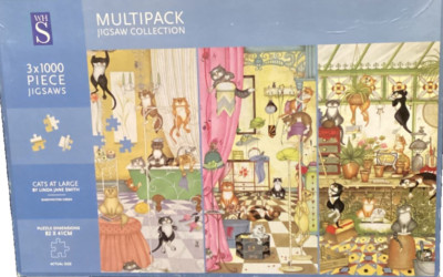 WH Smith 3x1000pc Cats at Large wallpaper Linda Jane Smith 3 jigsaw ...