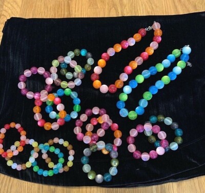 Job Lot Costume Jewellery Necklaces & Bracelets Shiny Pearly Beads ...