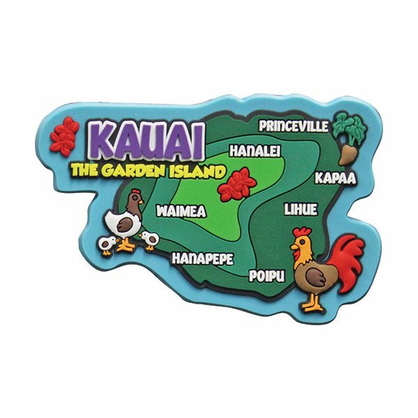 Islander Hawaii Rubber Magnet Kauai Map 3.5" W x 2.25" H x 0.25" D | eBay