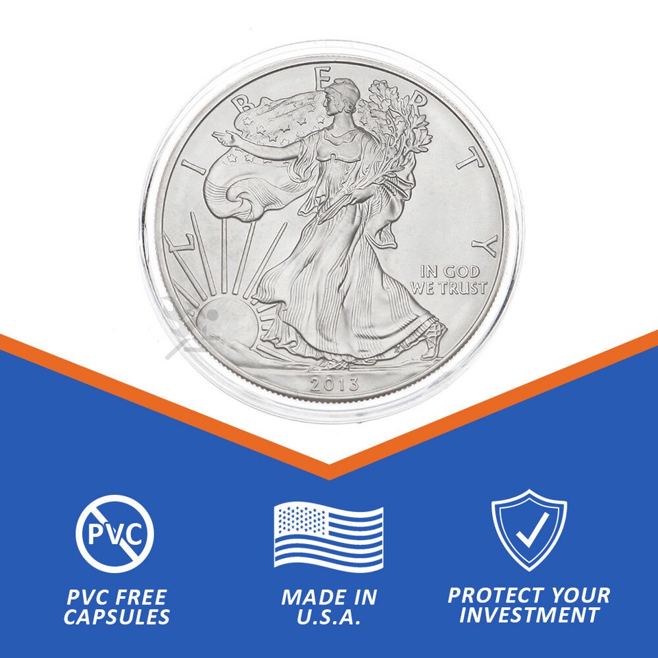 20 Air-Tite H40 Direct Fit ASE 1oz American Silver Eagles Coin Holder ...