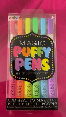 OOLY, Magic Puffy Pens, Set of 6, Magic Pens with 3D Ink, Just Add Heat and | eBay