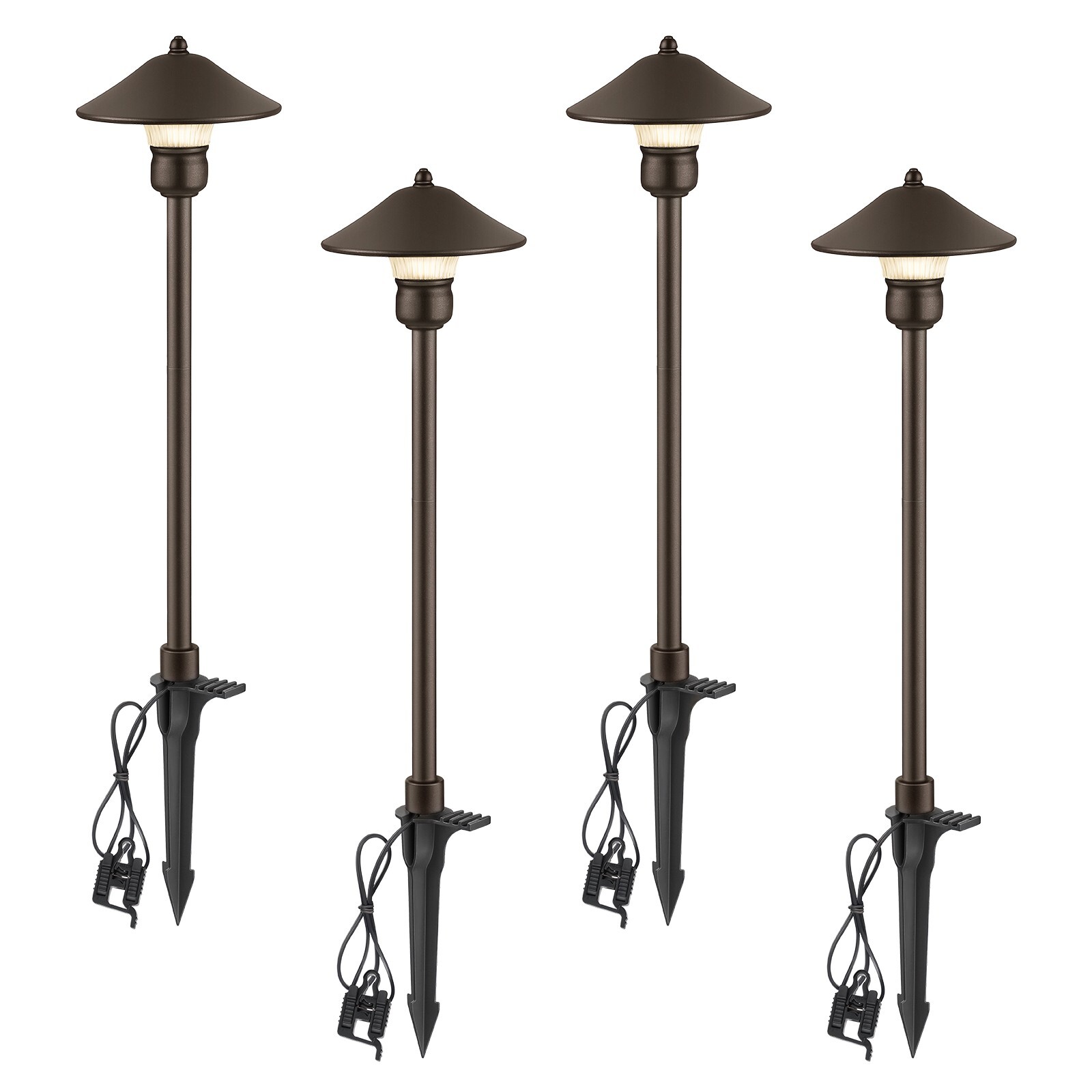 EDISHINE 4 Pack Low Voltage Landscape Lights Outdoor LED Pathway Light ...