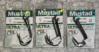 3 Packs Mustad Octopus Beak Hooks Size 9/0 | eBay