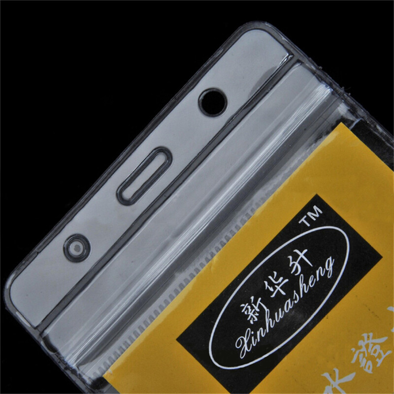 10 pcs/set ID Badge Card 95x80mm Plastic Pocket Holder Clear Pouches&YR ...