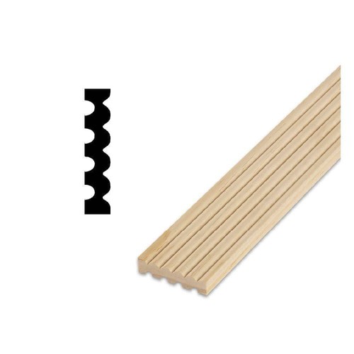 DM 225 - 1/2 In. X 2-1/4 In. Solid Pine Fluted Door And Window Casing ...
