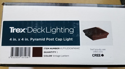 TREX DECKING PYRAMID LED POST CAP LIGHT VINTAGE LANTERN VLPYLEDCAP4X4C ...