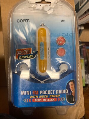Coby CX61 Mini FM Pocket Scanner Radio with Neck Strap Lighted Digital ...