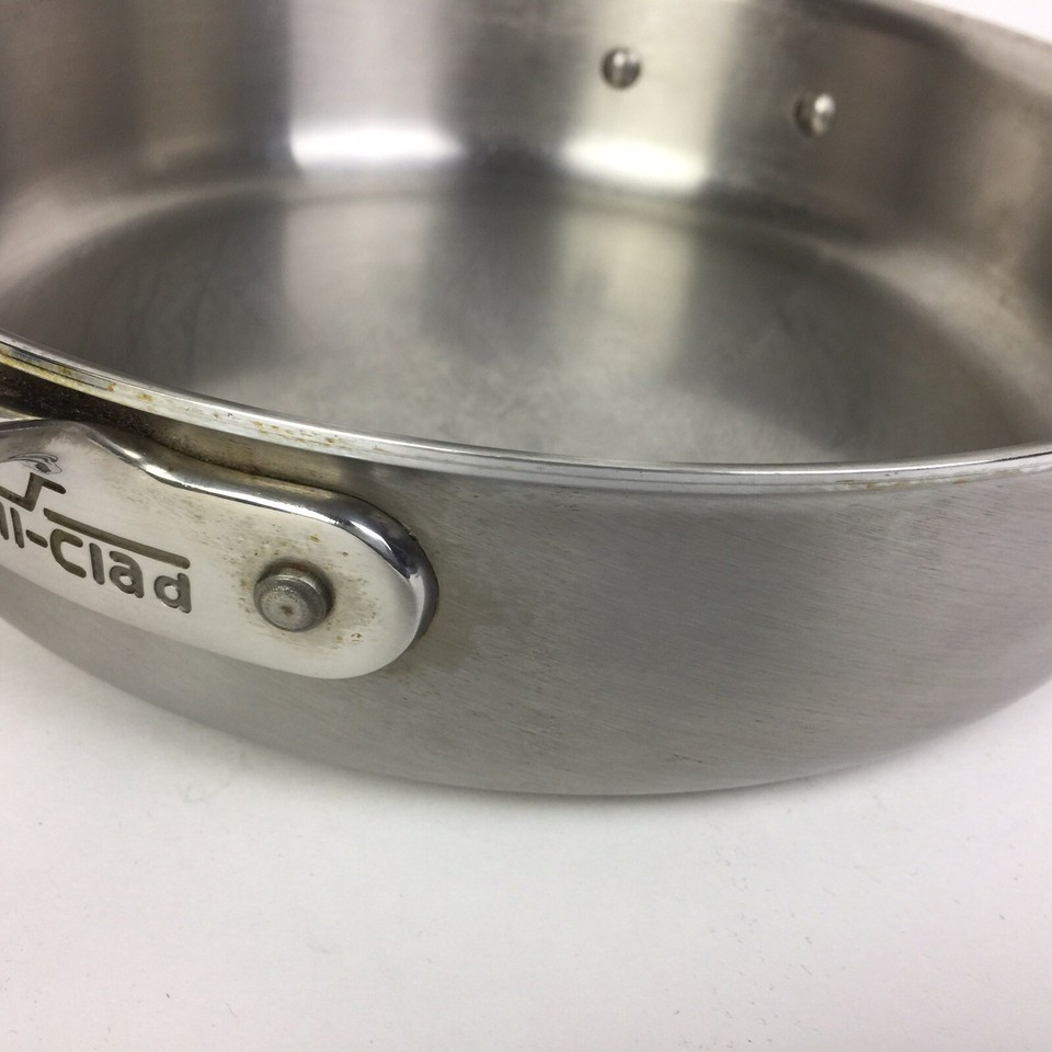 All Clad 3 Qt Stainless Saute Fry Pan Skillet 10.5” (11.25 diam.) 3 ...