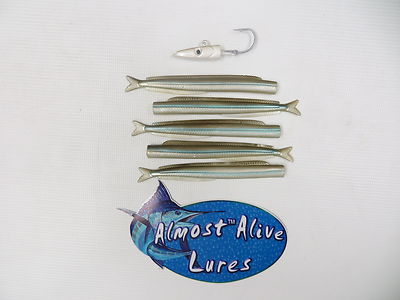 Artificial Sand Eel Lure with Lead Head and Five Tails Casting Jig Head ...