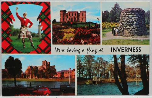 VINTAGE POSTCARD INVERNESS CASTLE CATHEDRAL CULLODEN MOOR NESS ISLANDS ...