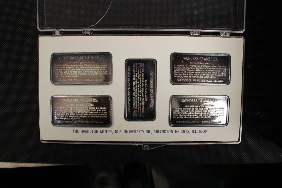 Hamilton Mint Wonders of America Silver Ingots Complete Set in Original ...
