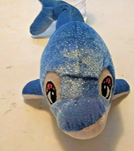 Goffa blue & white dolphin Plush glitter Soft Stuffed Toy Kids Boy ...