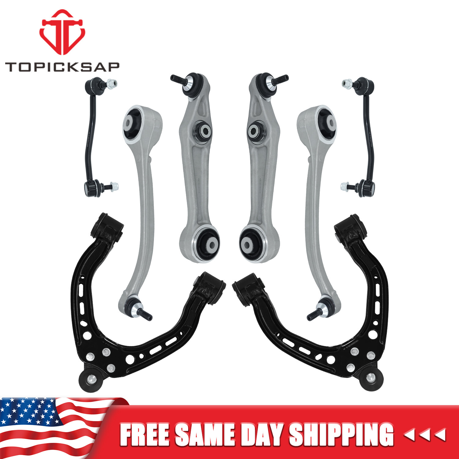 8Pcs Front Control Arm Kit With Sway Bar Links for 2012-2023 Tesla ...