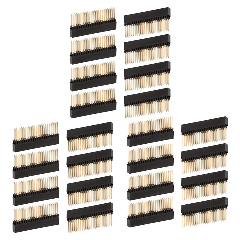 24PCS, 2X20 (40 Pin) Extra Tall Female 0.1 Pitch Stacking Head for ...