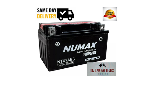 Numax Nitro Motorcycle Battery YTX7A-BS Compatible/GTX7A-BS/BTX7A-BS ...