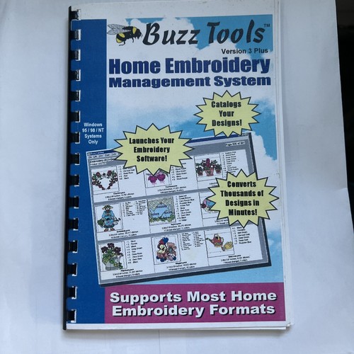 Buzz Tools Home Embroidery Management System Version 3 Plus Windows 95/98/NT NEW | eBay