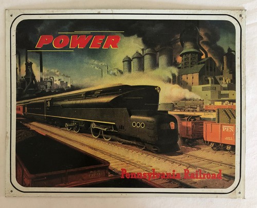 PRR Tin Lithograph Sign PENNSYLVANIA RAILROAD Vintage Train ...