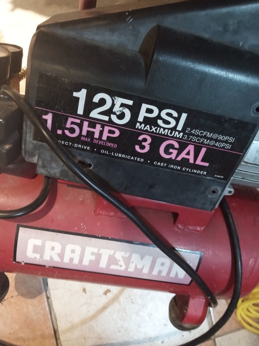 Craftsman 3 Gallon Horizontal Air Compressors 00915310 CRAFTSMAN 33