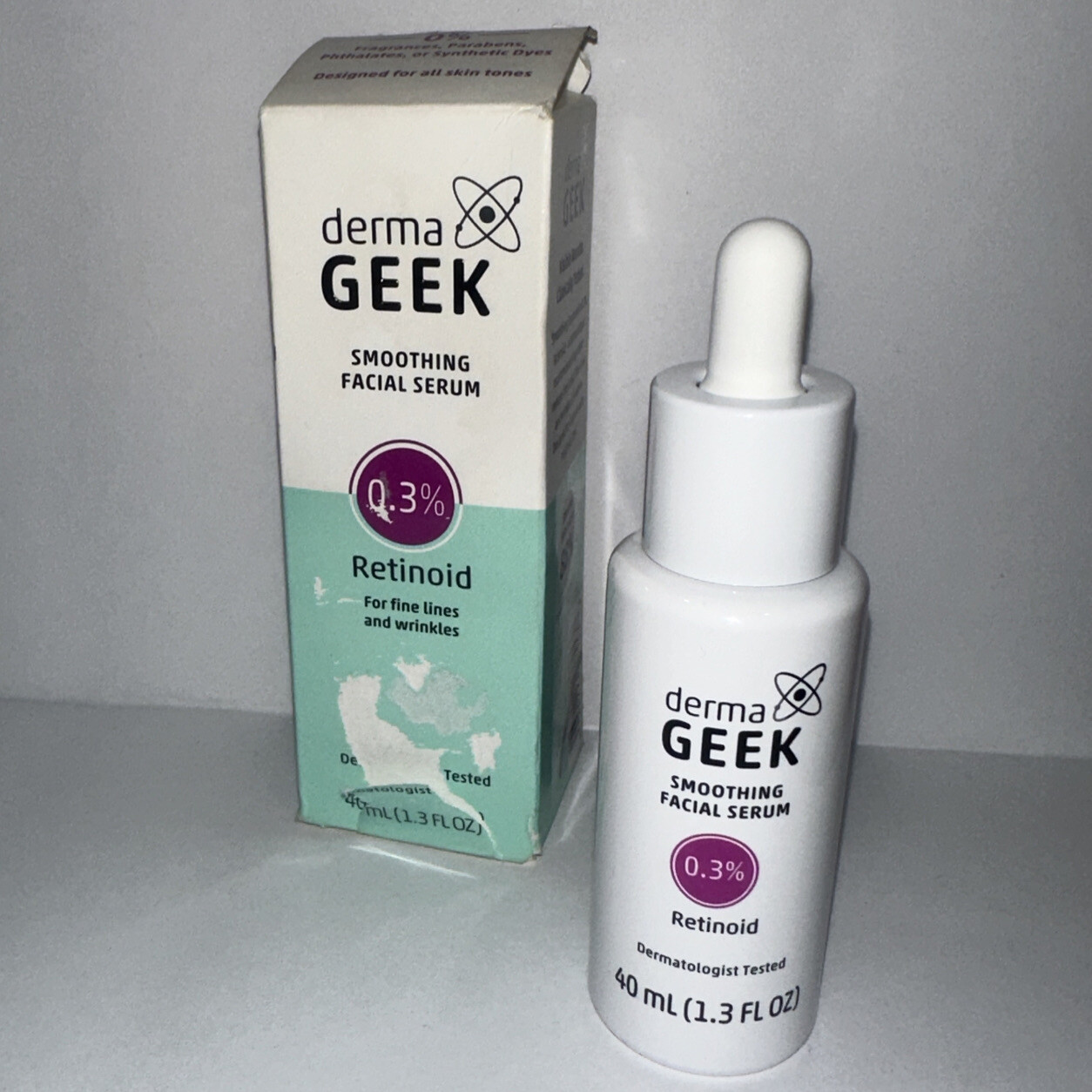 Derma Geek Smoothing Facial Serum 0.3% Retinoid for Fine Lines/Wrinkles ...