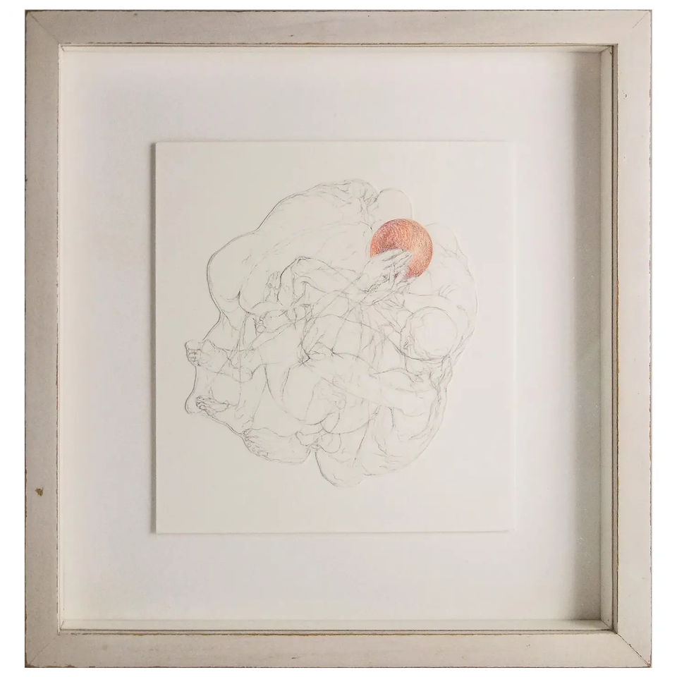 Sol Kjok (Norwegian-born, NYC-based) Two Nude Figures with Sphere ...