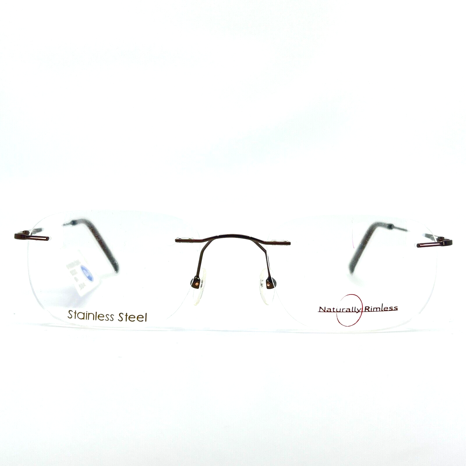 Naturally Rimless NR356 BRN Brown Rectangle Eyeglasses Frames 53[]20 ...