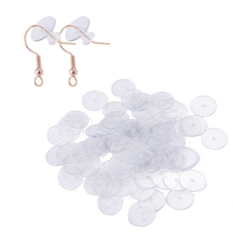 200x Clear Disc Pads to Stabilize Earrings Ear Comfort Round Disc ...