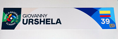 GIO URSHELA WBC COLUMBIA GAME USED WORLD BASEBALL #39 LOCKER ROOM NAME ...