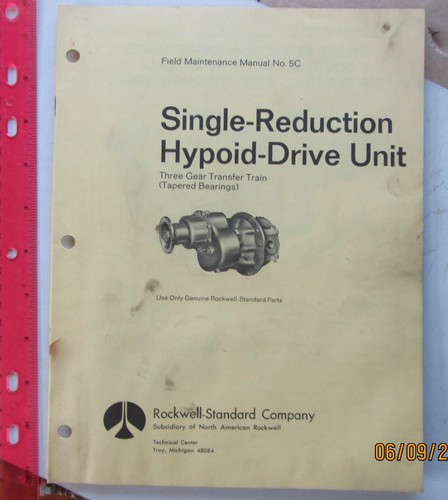 ROCKWELL SINGLE REDUCTION Hypoid Drive Unit manual no 5c | eBay