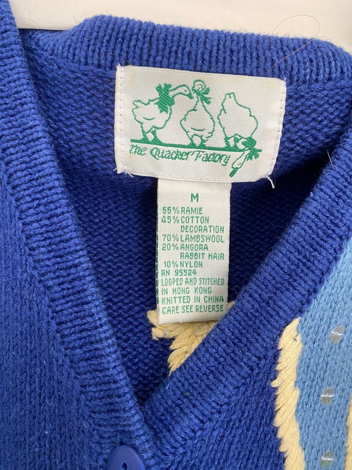 Vintage Quacker Factory Celestial Moon, Stars, and Sun Cardigan Size M ...
