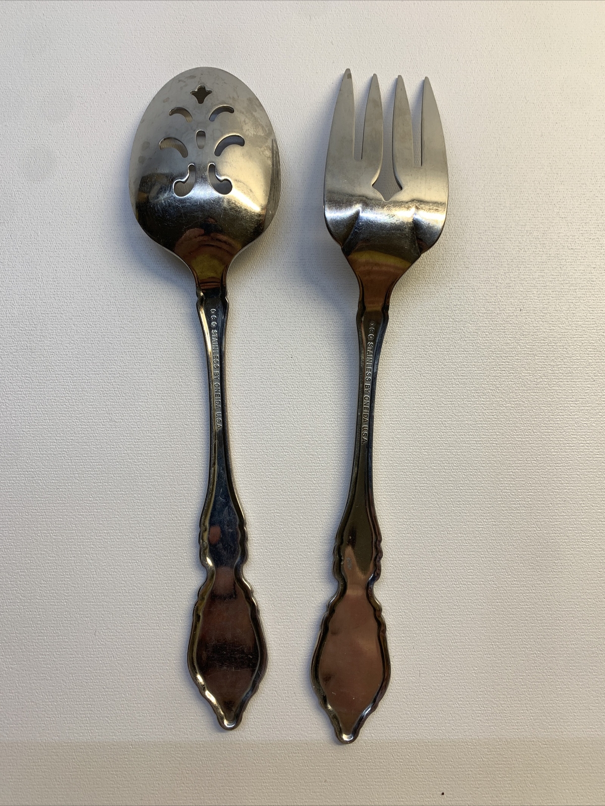 OCO Oneida Classic Mood-Deauville-Prescott Serving Spoon Fork Stainless ...