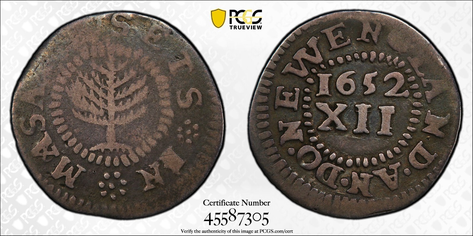 Collectors Corner - 1652 Shilling Pine Tree, Small Planchet 98 PCGS ...