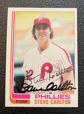 Steve Carlton signed 1982 Topps card # 480 Philadelphia Phillies w/ COA ...