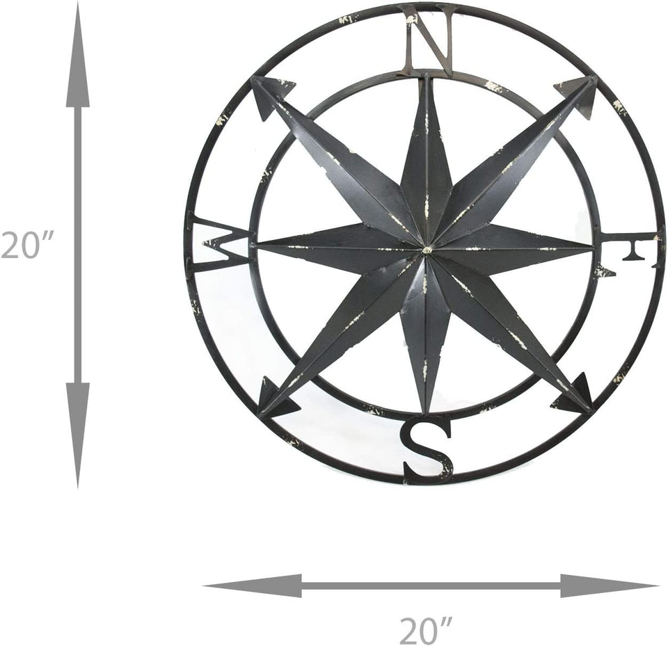 Indoor Outdoor Metal Compass Rose Wall Sculpture 39.5 Inch Diameter | eBay