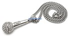 Microphone Necklace Rhinestone Pendant with Cuban Link Chain Mic DJ | eBay