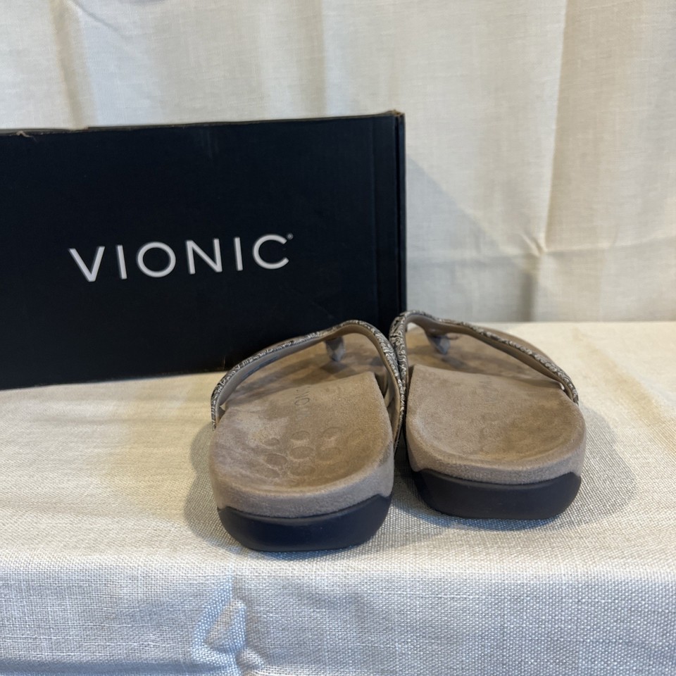 Vionic Women’s Silver Sandals with Orthaheel Technology Sz 6 New In Box ...