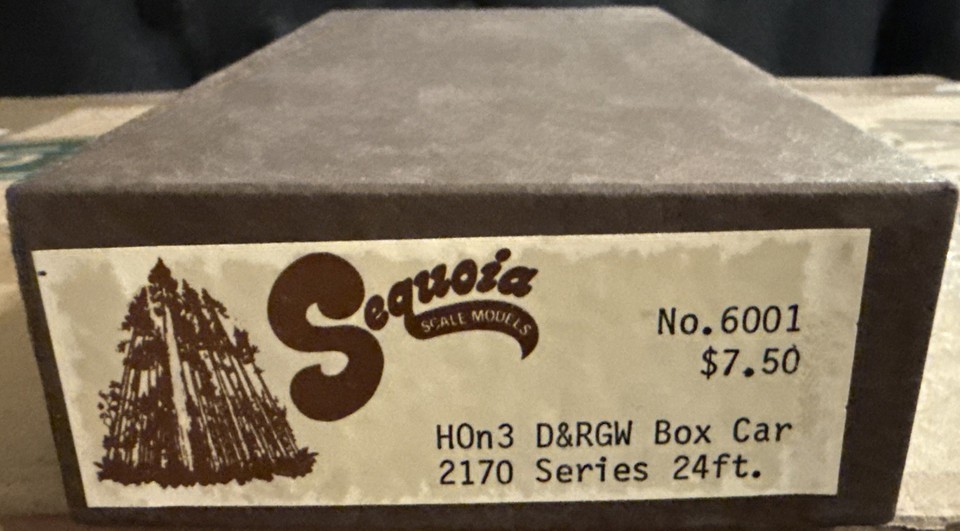 Sequoia Scale Models D&RGW 2170 Series 24 Foot Box Car no. 6001 HOn3 ...