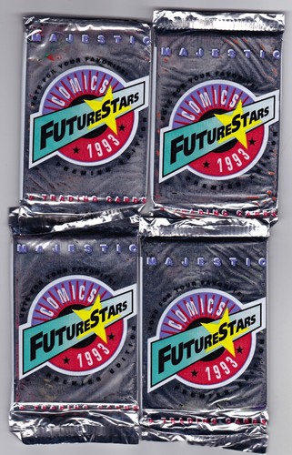 1993 MAJESTIC COMICS FUTURE STARS TRADING CARD PACKS - 4 UNOPENED PACKS ...