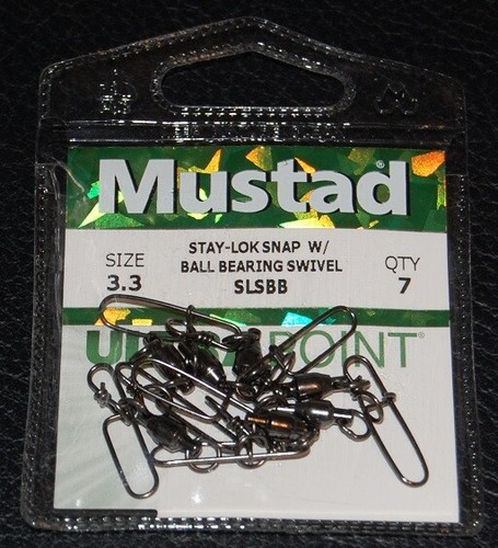 Mustad STAY-LOCK SNAP WITH BALL BEARING SWIVEL Size 3.3 - SLSBB-3.3 | eBay