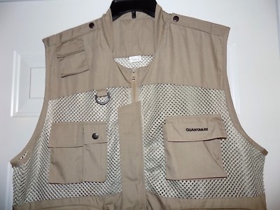 QUANTARAY Fishermans Fishing Flyfishing Fisherman Vented Khaki Vest ...