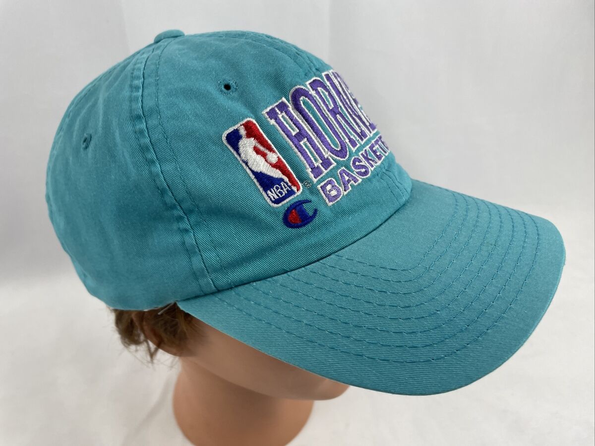Vintage 1990s Charlotte Hornets Champion Snapback Hat Cap Vintage 1990s Charlotte Hornets Champion Snapback Hat Cap