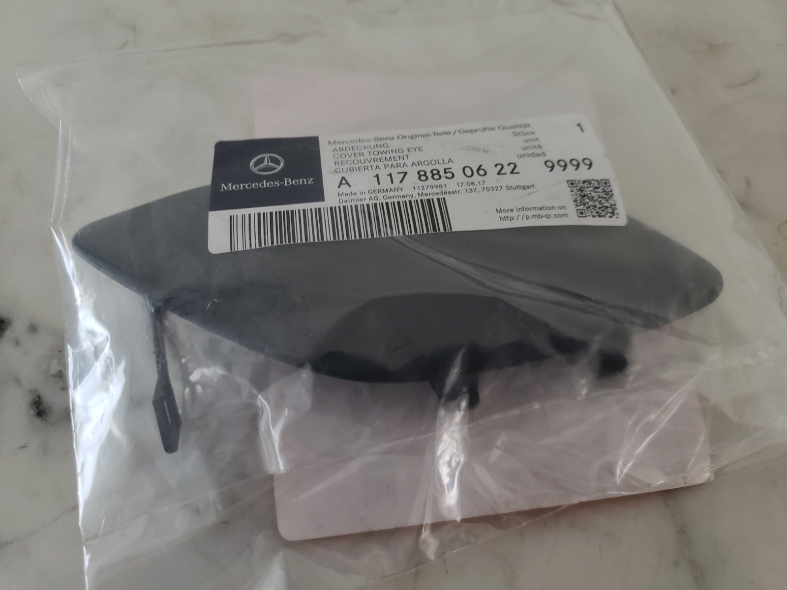 MERCEDES-BENZ COVER TOW CAP FRONT BUMPER 117-885-0622-9999 | DEALER | eBay