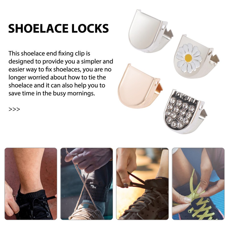 32 Pcs Elastic Shoe Lace Ends Tips Shoelace Clips Decorations Men and ...