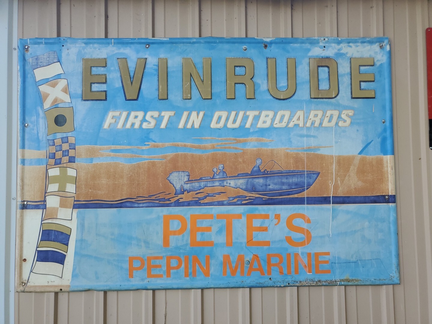 Vintage Large metal Evinrude Boat Motor Boat outboard Sign 48 x 72 | eBay